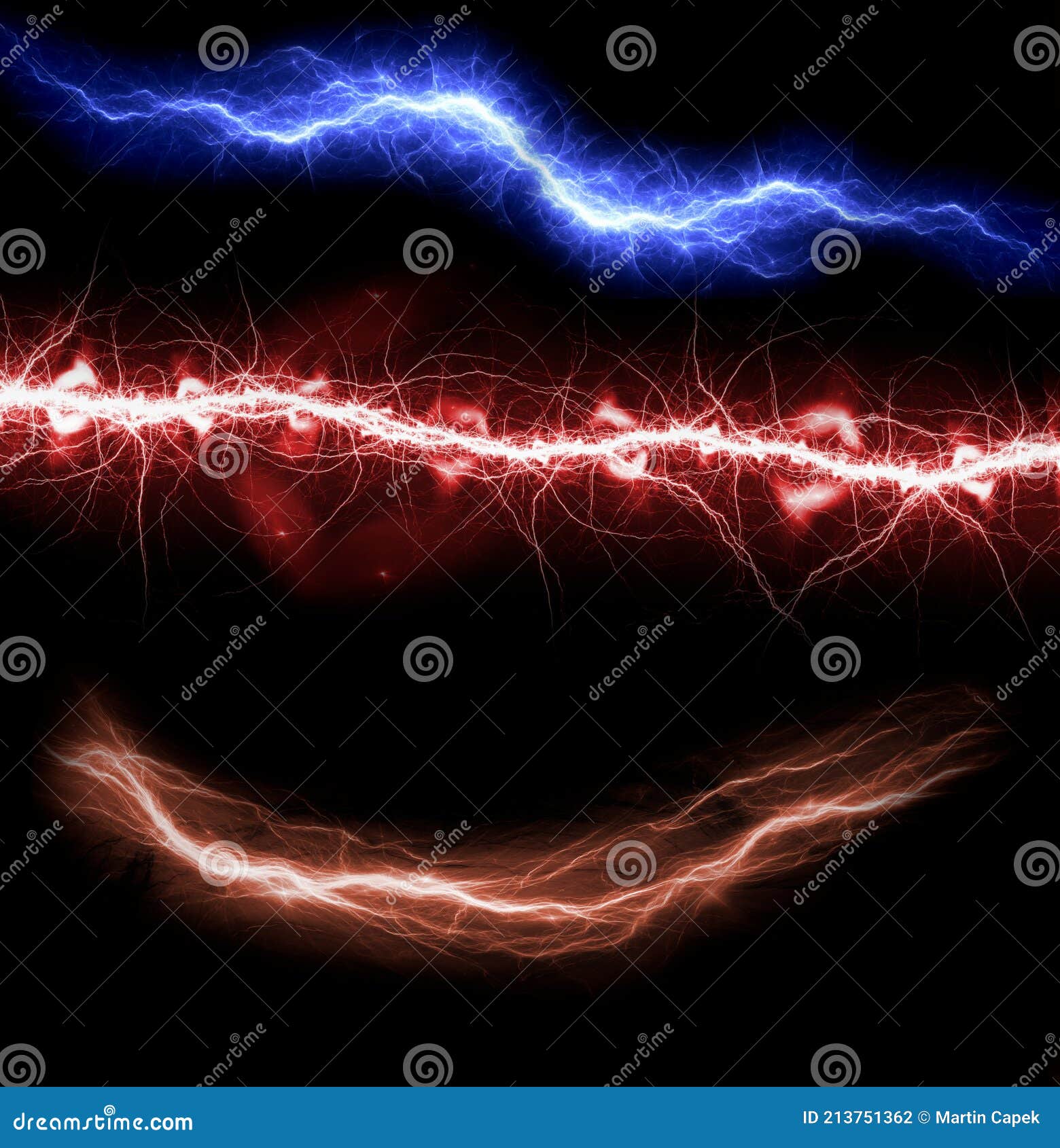 Set of Lightnings, Abstract Elements Stock Illustration - Illustration ...