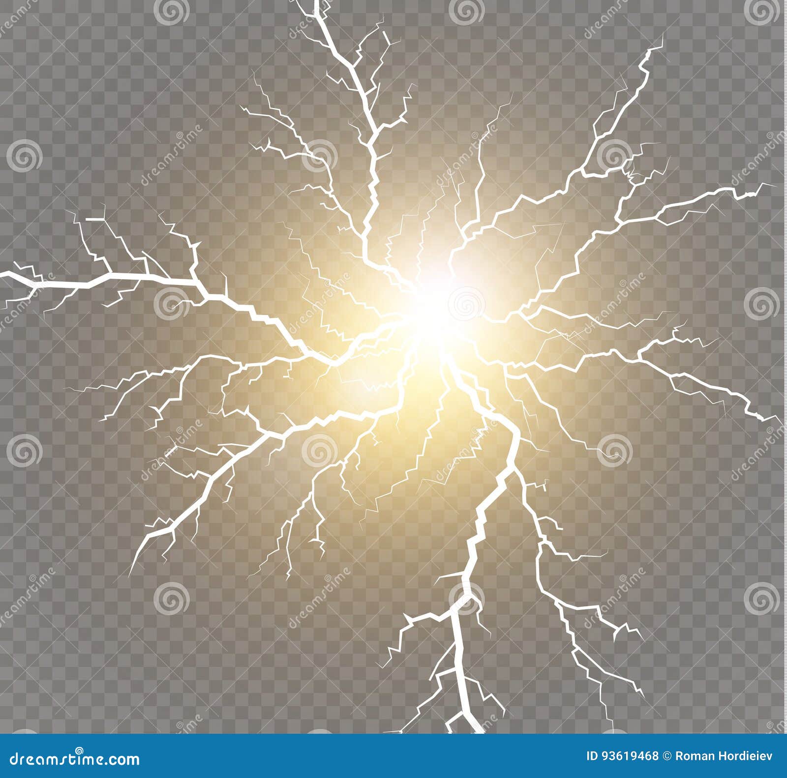 Set of Lightnings. Magic and Bright Lighting Effects Stock Illustration ...