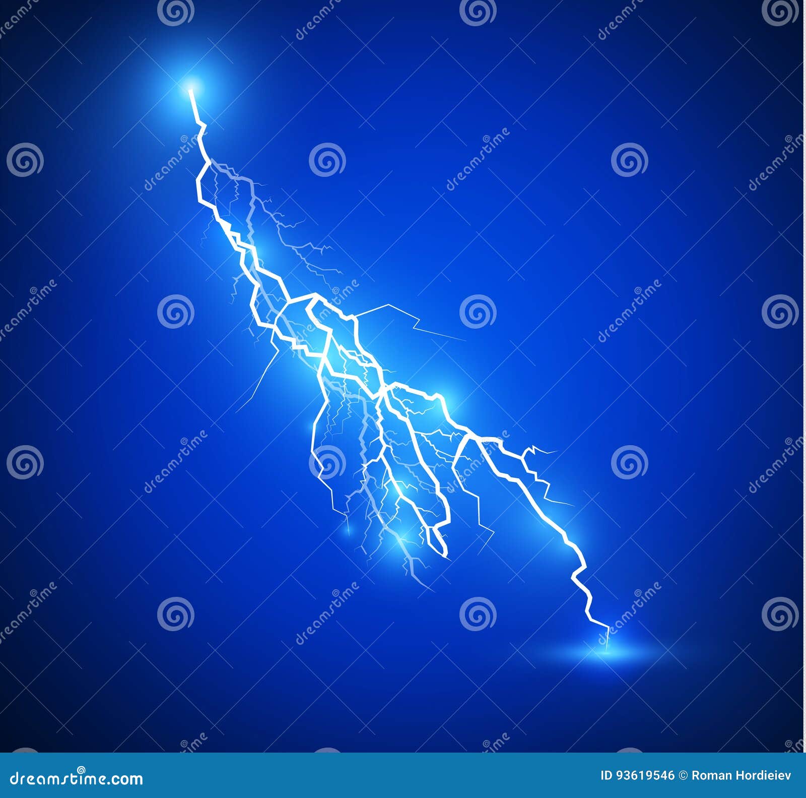 Set of Lightnings. Magic and Bright Lighting Effects Stock Illustration ...