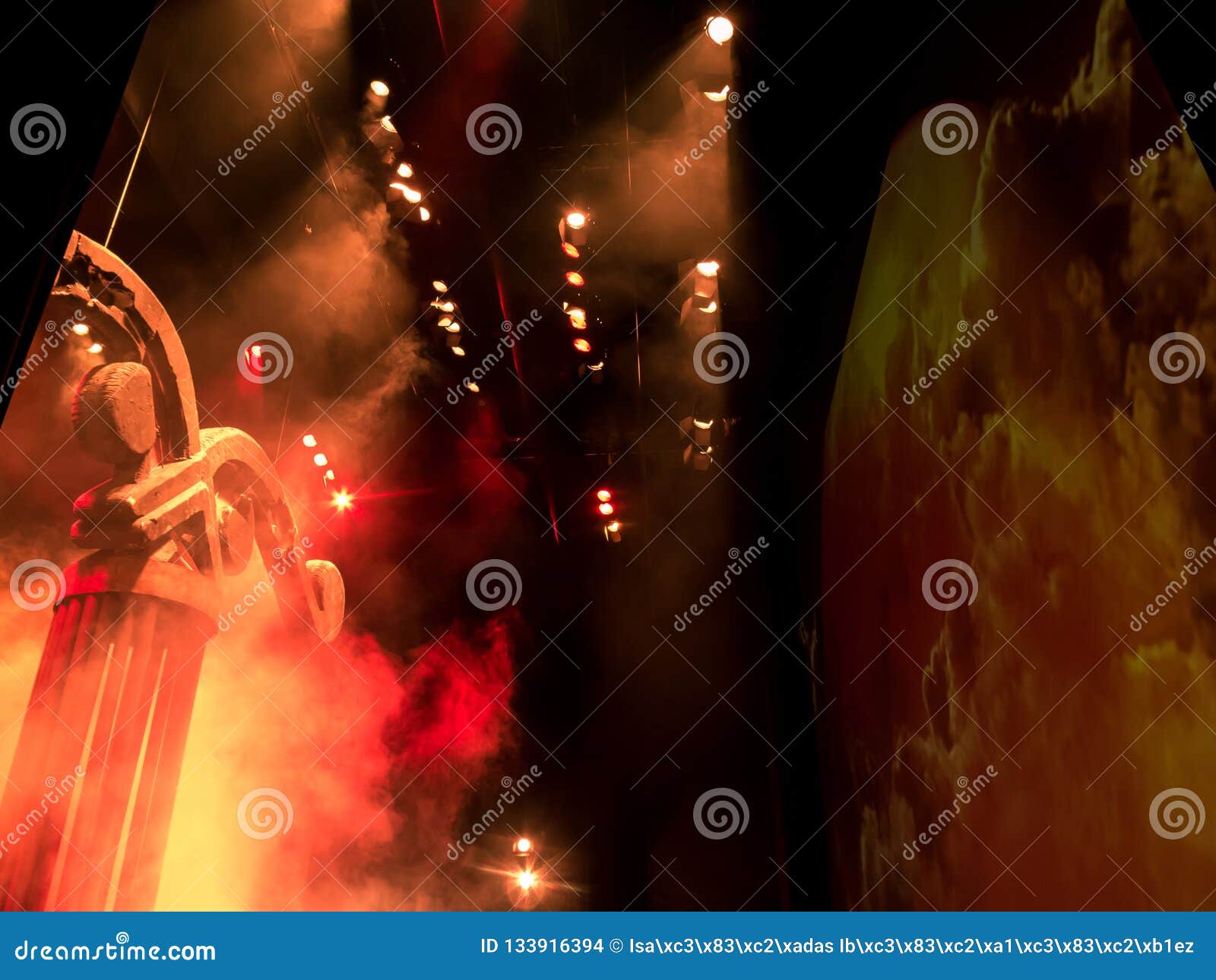 Set and Lights into the Backstage Stock Photo - Image of production ...