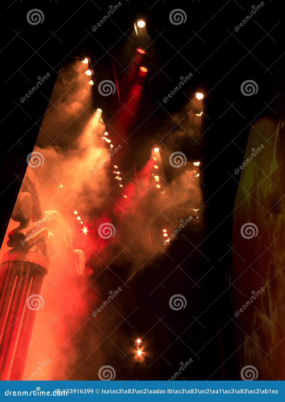 Set and Lights into the Backstage Stock Image - Image of production ...