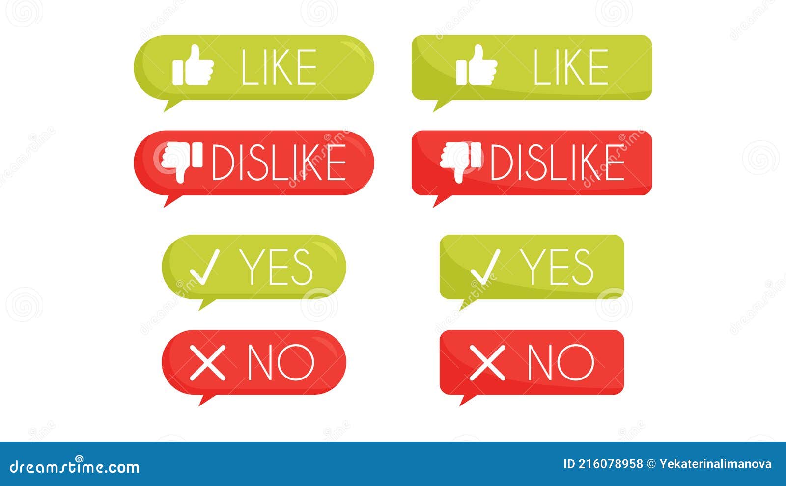Set of Like and Dislike Web Notifications Stock Vector - Illustration ...