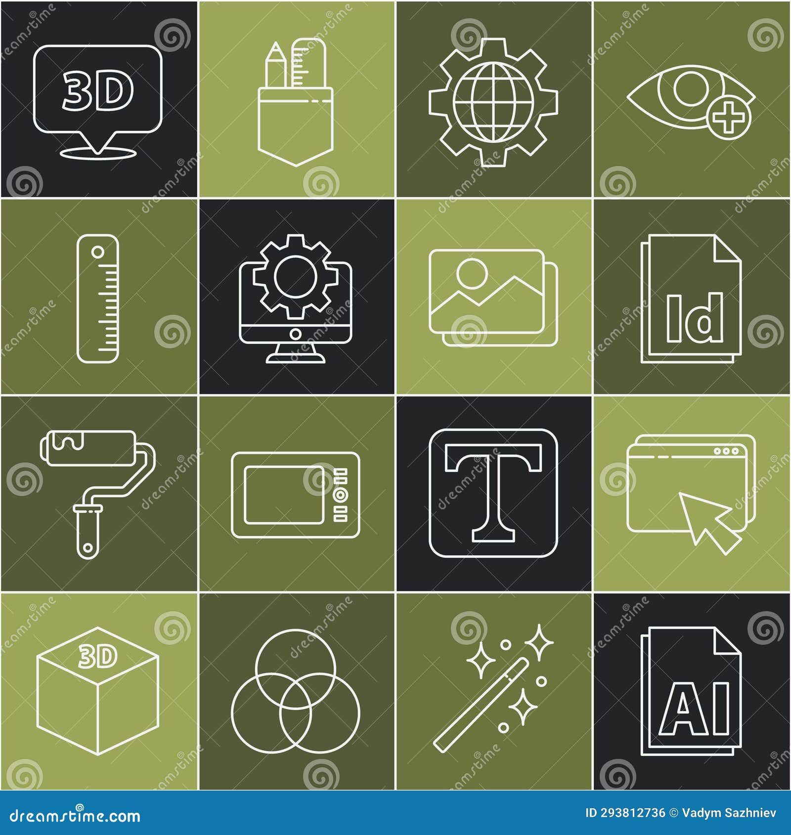 Monitor Ruler Drawing Icon. Simple Color With Outline Vector Elements ...