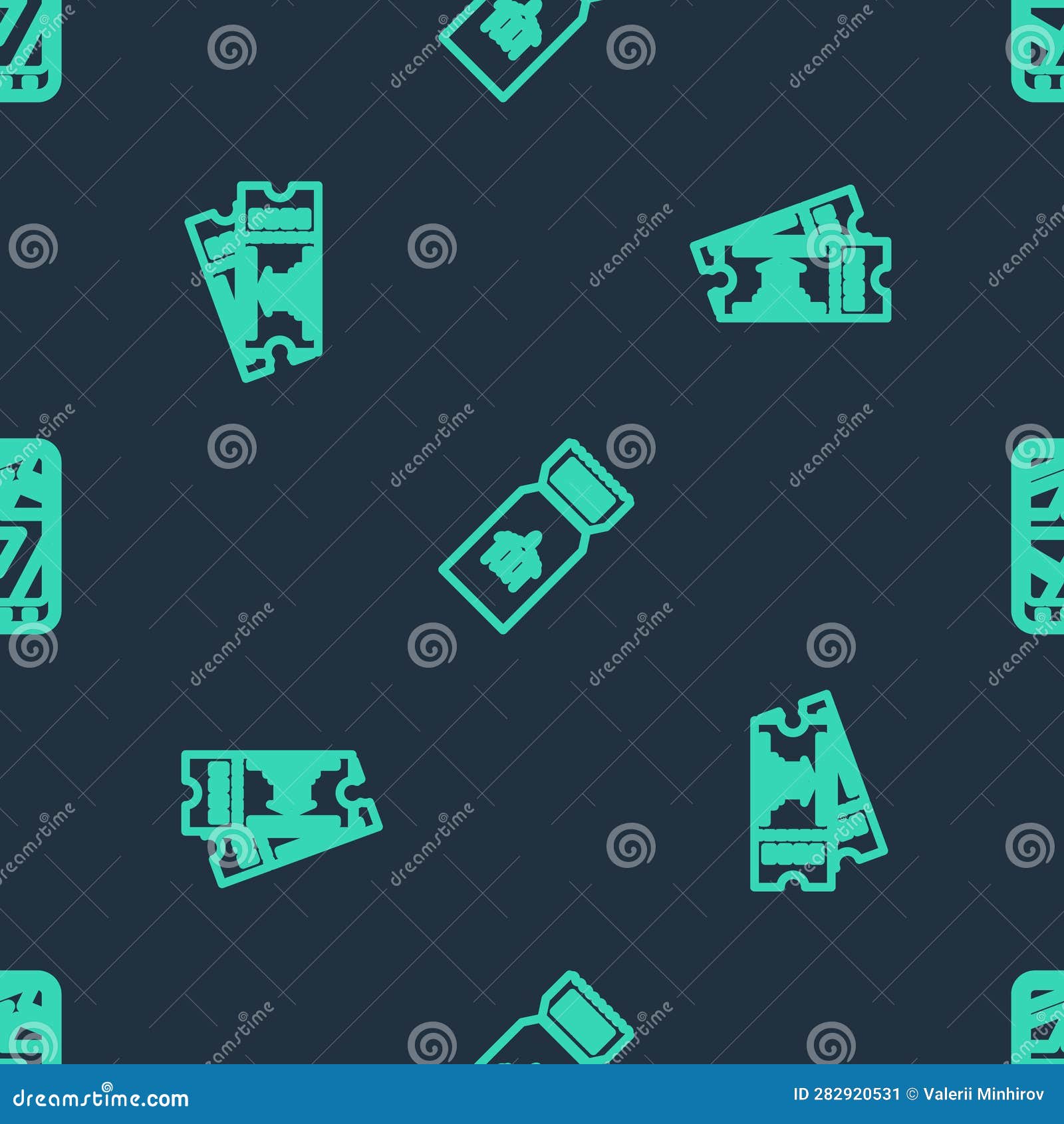 Set Line Airline Ticket, Museum and Infographic of City Map on Seamless ...