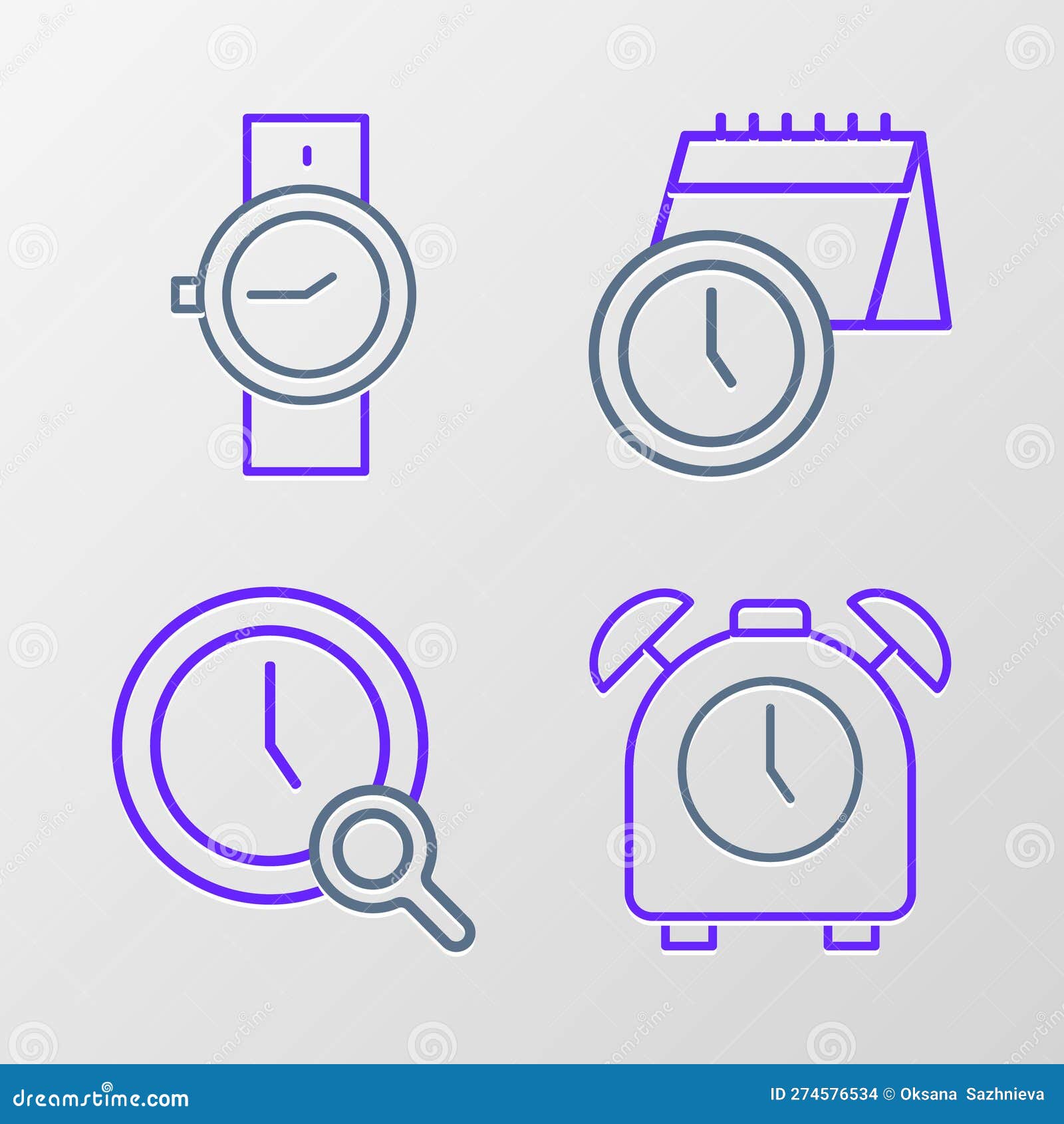 Set Line Alarm Clock, Magnifying Glass with, Calendar and and Wrist ... Set Line Alarm Clock, Magnifying Glass with, Calendar and and Wrist ...