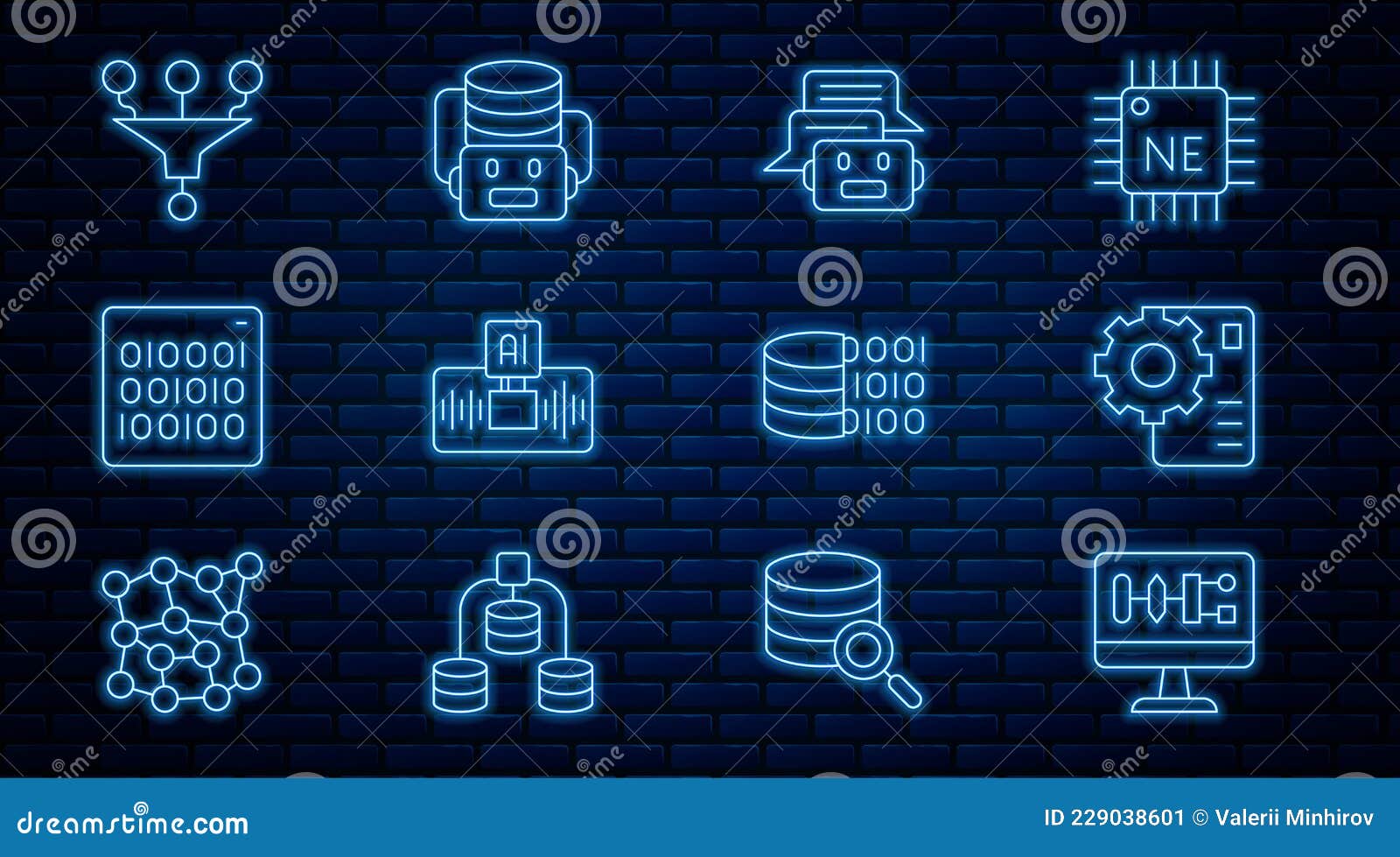Set Line Algorithm Neural Network Chat Bot Artificial Intelligence Ai Binary Code Funnel