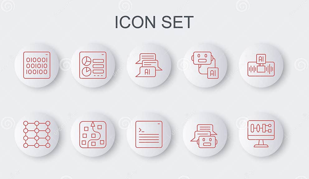 Set Line Algorithm, Neural Network, Chat Bot, Binary Code, Computer Api Interface, and Web ...