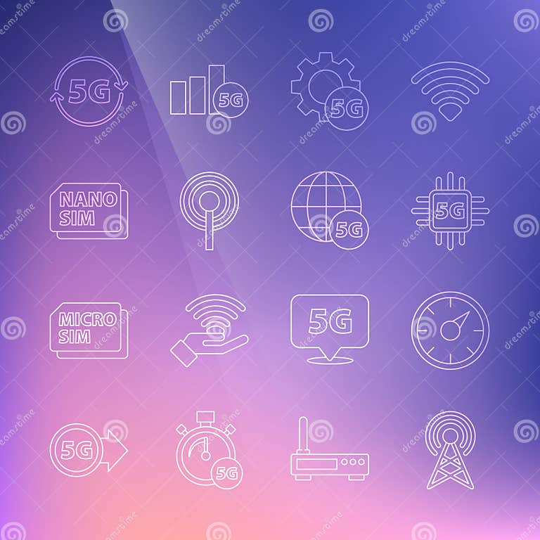 Set Line Antenna, Digital Speed Meter 5G, Processor, Setting Network ...