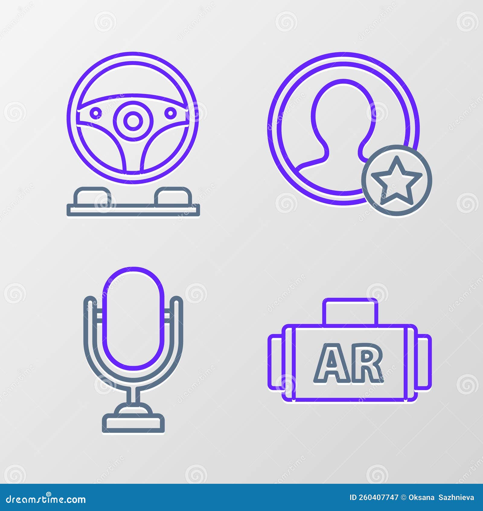 Set Line Ar, Augmented Reality, Microphone, Premium Create Account ...