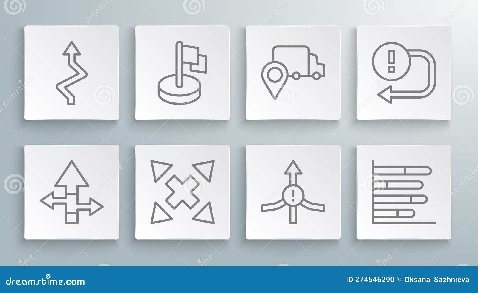 Set Line Arrow, Flag, Many Ways Directional Arrow, Pie Chart ...