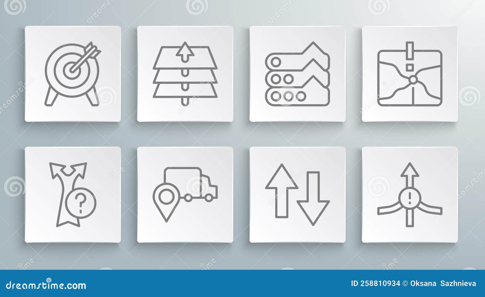 Set Line Arrow, Layers, Delivery Tracking, Graph, Chart, Diagram ...