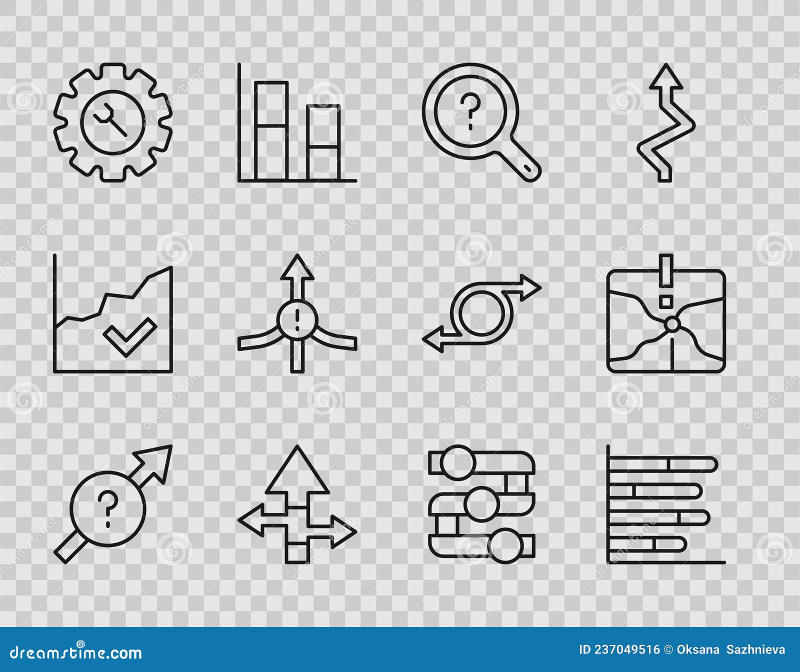 Set Line Arrow, Pie Chart Infographic, Unknown Search, Wrench and Gear ... Set Line Arrow, Pie Chart Infographic, Unknown Search, Wrench and Gear ...