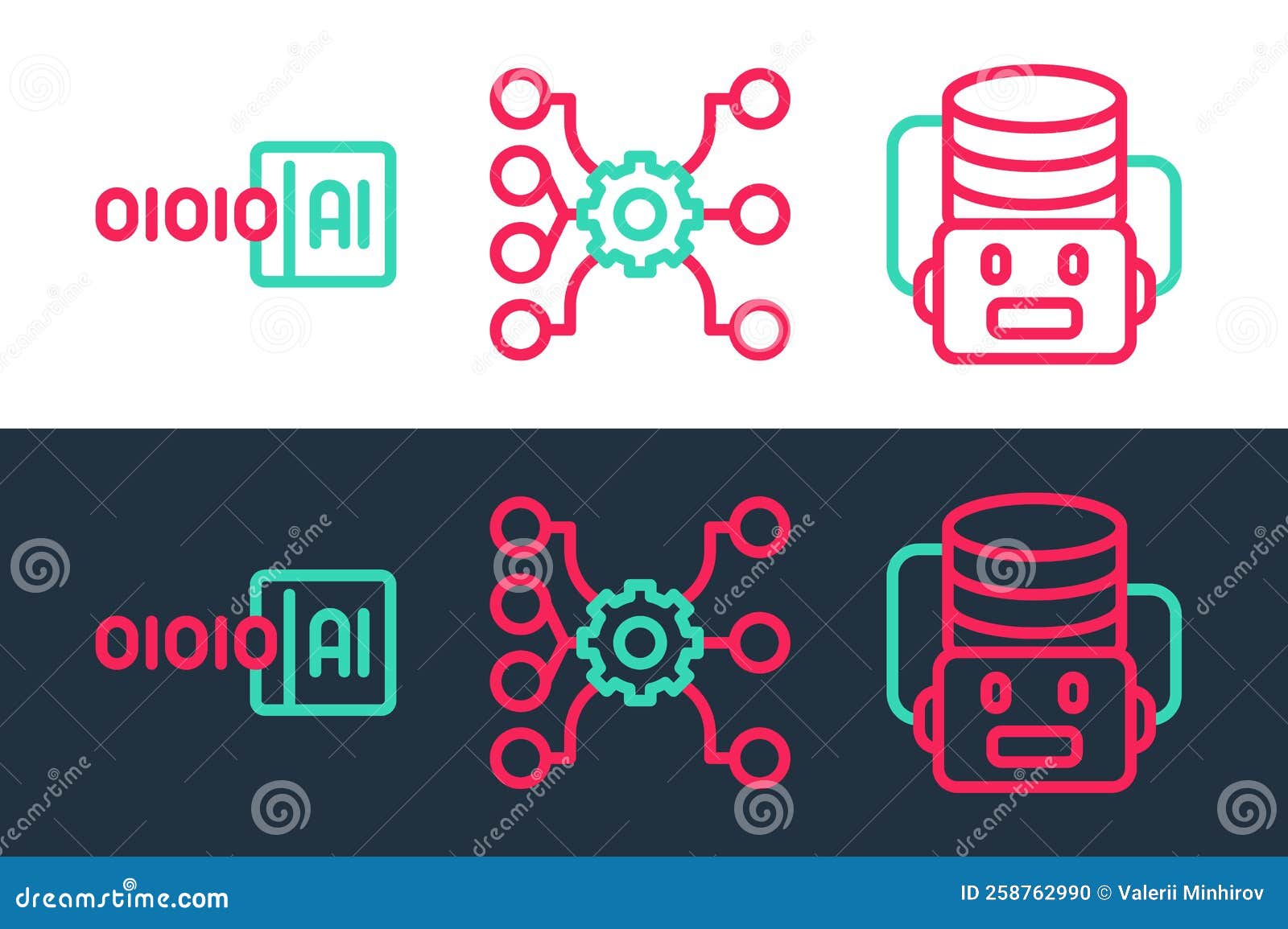 Set Line Artificial Intelligence Robot, Binary Code and Neural Network ... Set Line Artificial Intelligence Robot, Binary Code and Neural Network ...