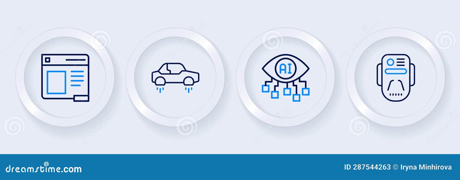 Set Line Artificial Intelligence Robot, Computer Vision, Fantastic ...