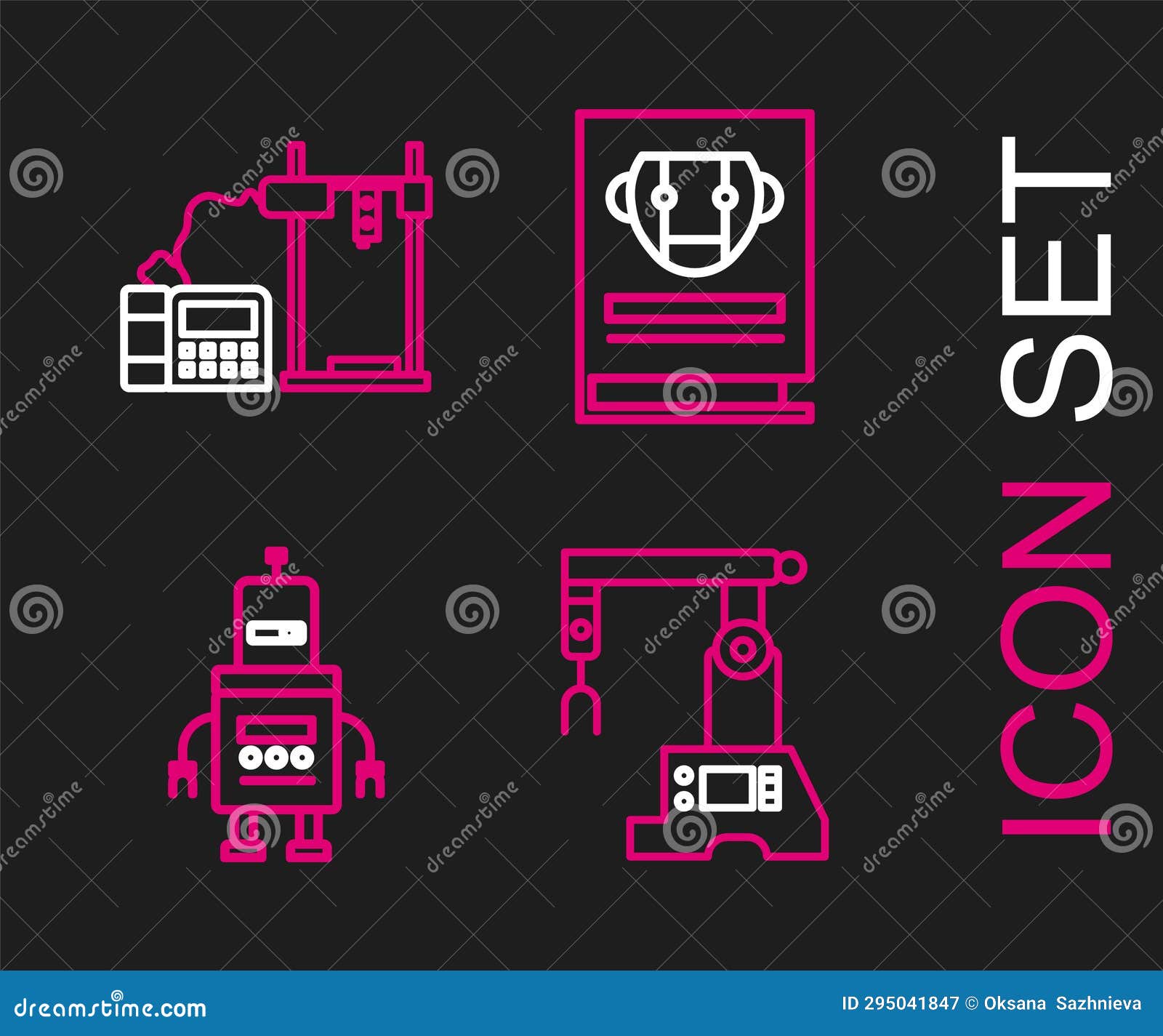 Assembly Robot Hand Icon Color Outline Vector | CartoonDealer.com ...