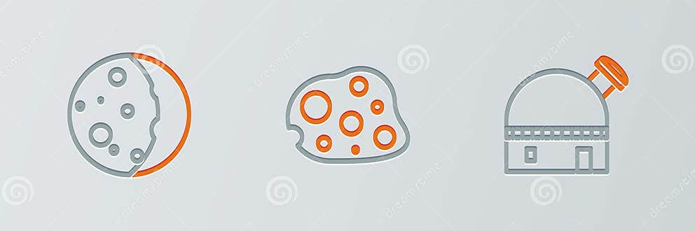 Set Line Astronomical Observatory, Eclipse of the Sun and Asteroid Icon ...