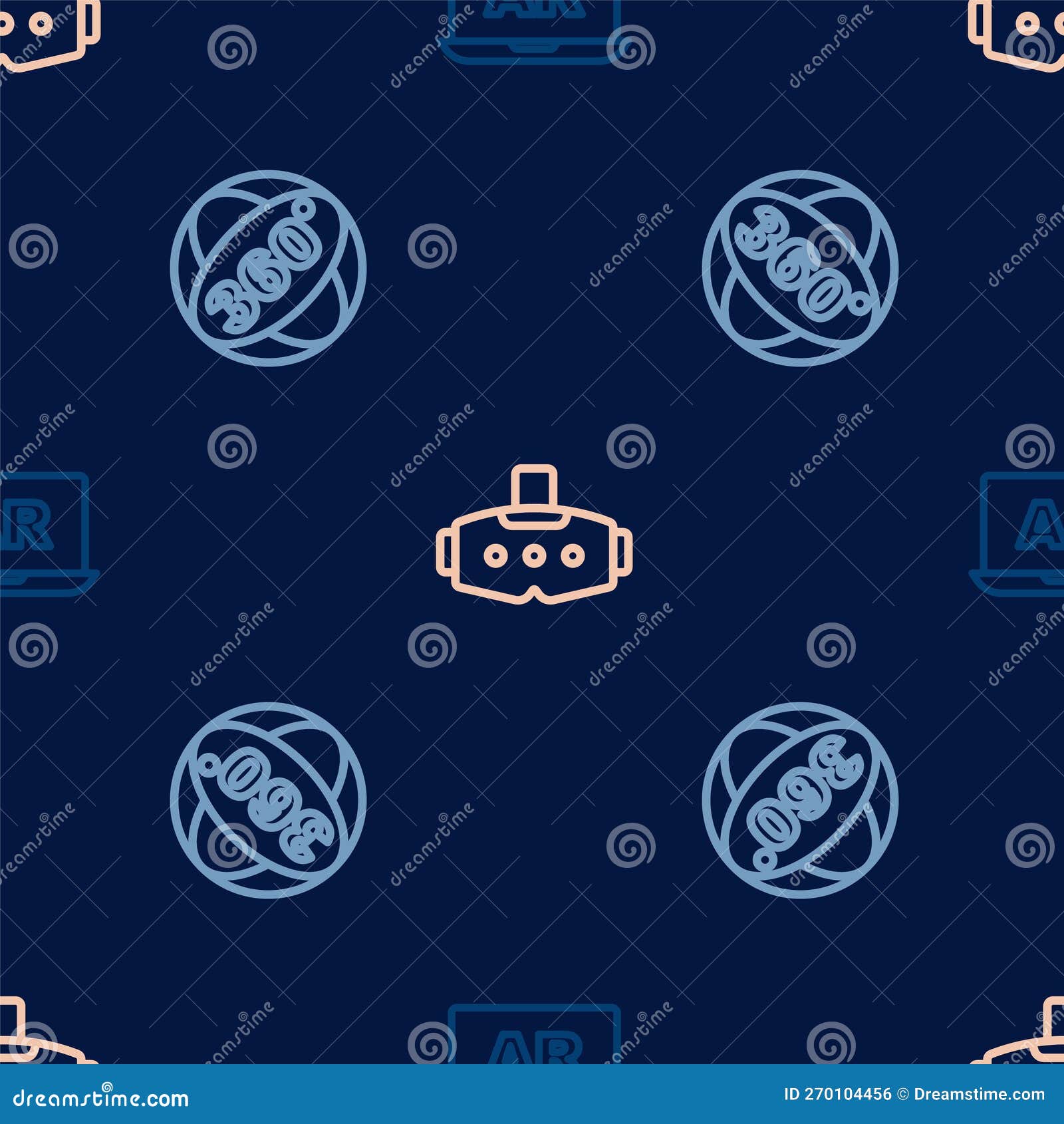 Set Line Augmented Reality AR, 360 Degree View and Virtual Glasses on ...