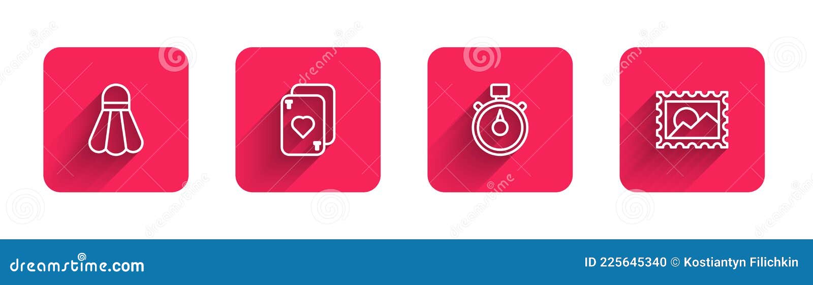 Set Of Badminton Cards With Kids Playing Badminton Royalty-Free Stock ...