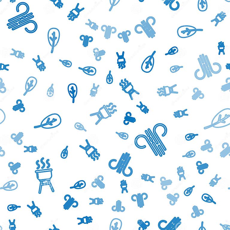 Set Line Barbecue Grill, Wind and Leaf or Leaves on Seamless Pattern ...