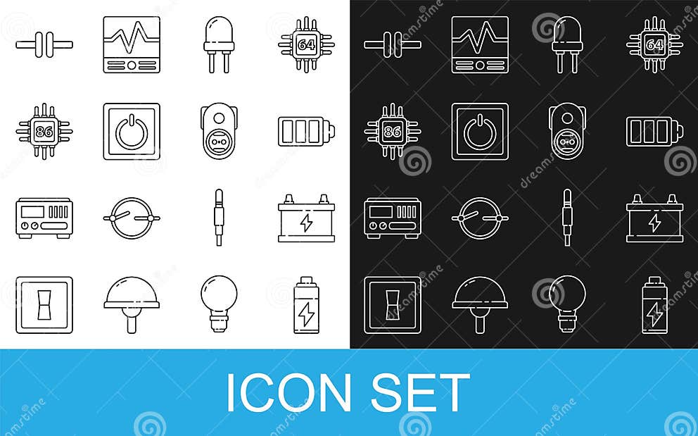 Set Line Battery, Car Battery, Charge Level Indicator, Light Emitting ...