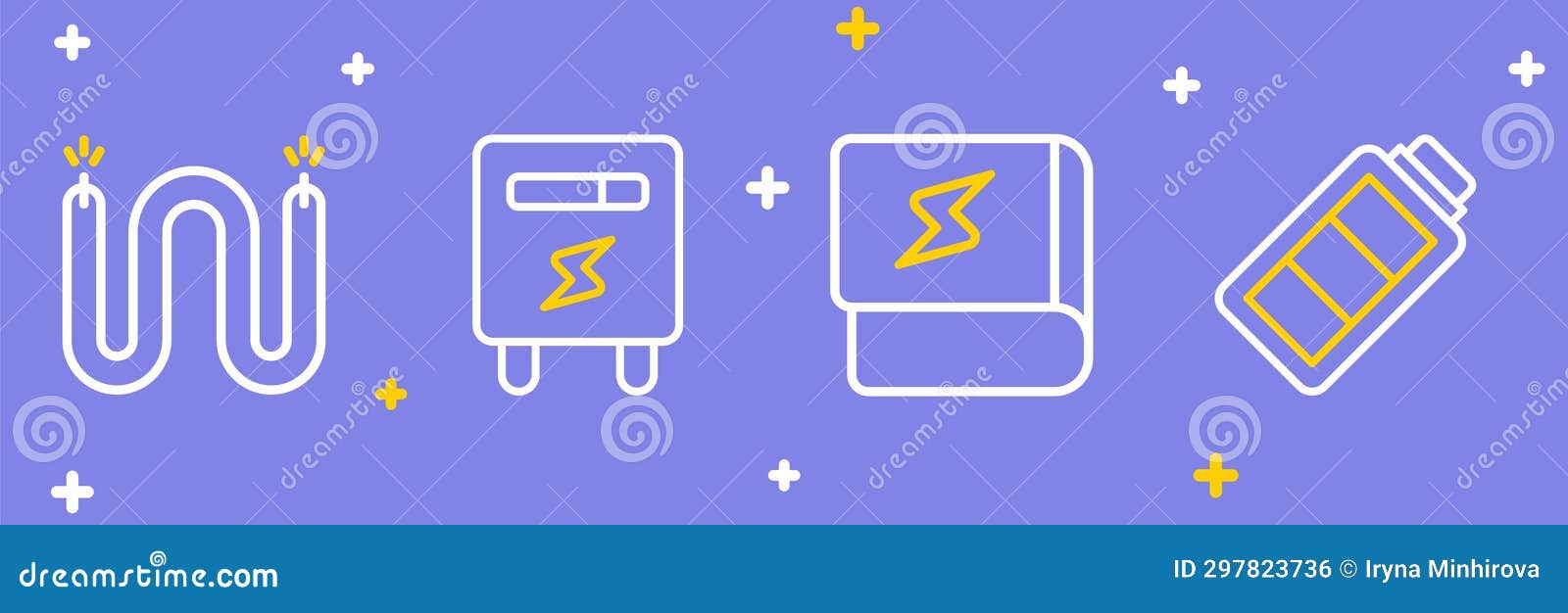 Set Line Battery Charge, Book about Electricity, Electric Meter and ...