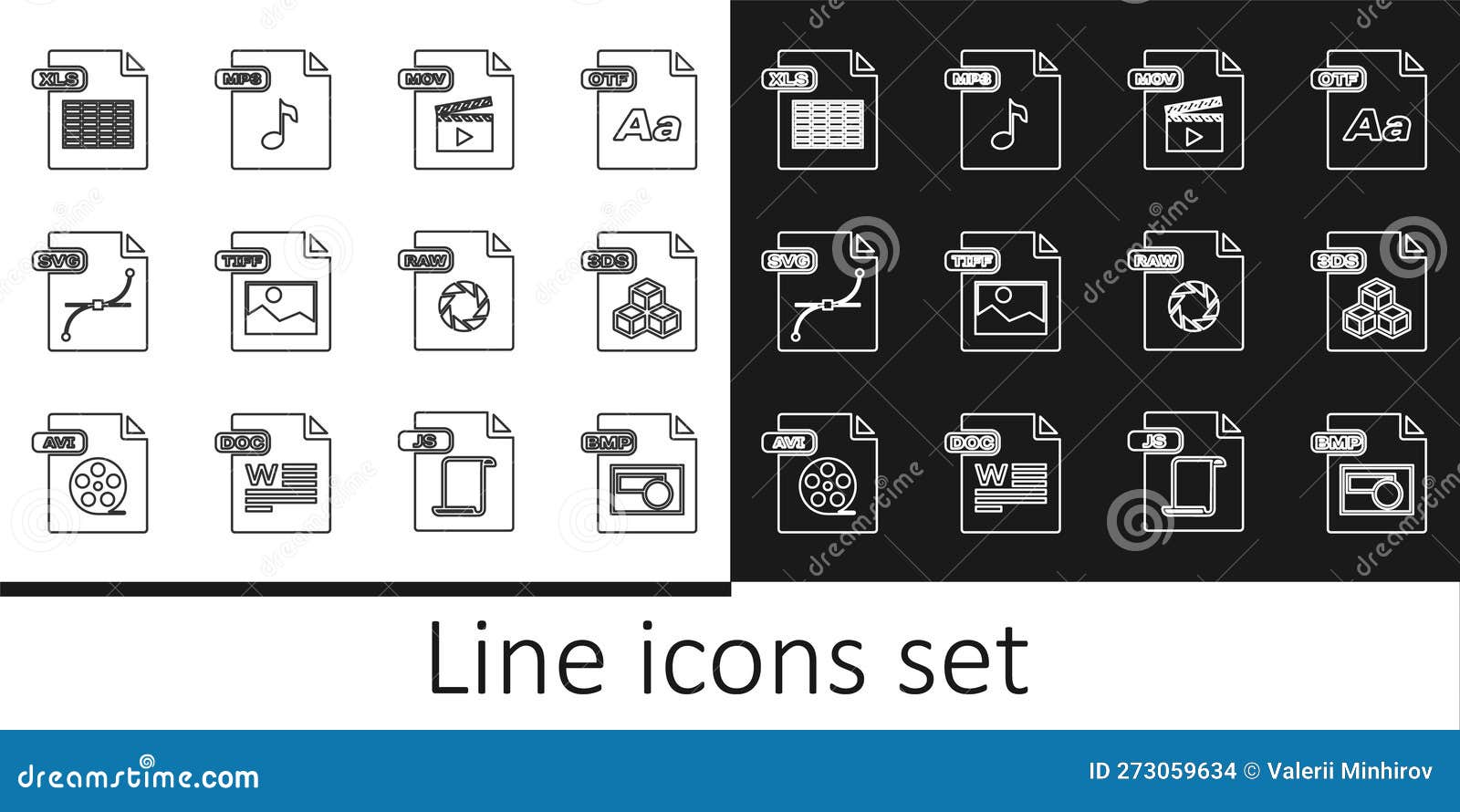Set Line BMP File Document, 3DS, MOV, TIFF, SVG, XLS, RAW and MP3 Icon ... Set Line BMP File Document, 3DS, MOV, TIFF, SVG, XLS, RAW and MP3 Icon ...