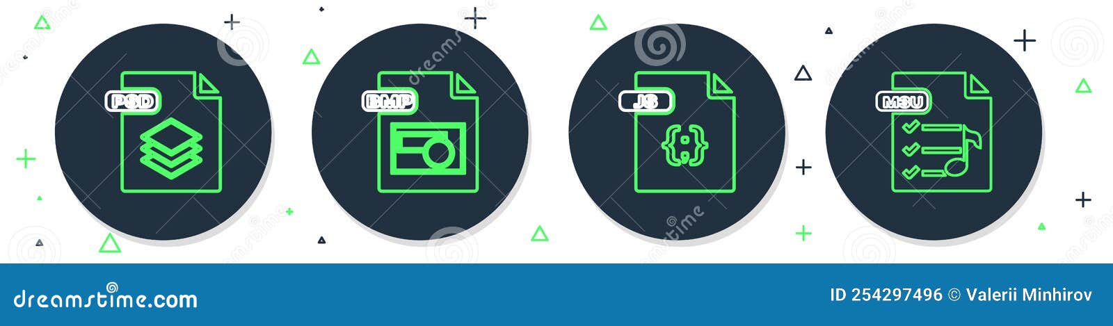 Set Line BMP File Document, JS, PSD and M3U Icon. Vector Stock Vector ... Set Line BMP File Document, JS, PSD and M3U Icon. Vector Stock Vector ...