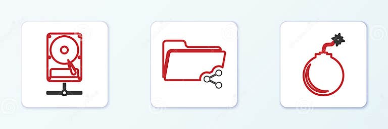 Set Line Bomb Ready To Explode, Hard Disk Drive on Sharing Network and ...