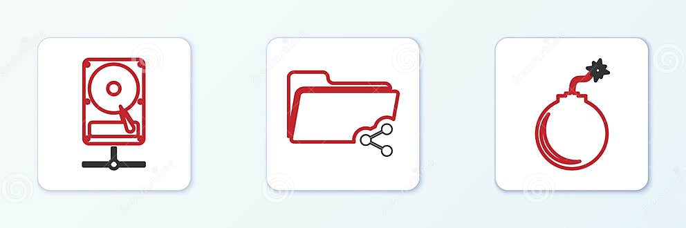 Set Line Bomb Ready To Explode, Hard Disk Drive on Sharing Network and ...