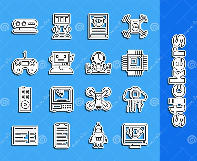 Set Line Bot, Internet of Things, Processor with Microcircuits CPU, User Manual, Robot, Remote ...