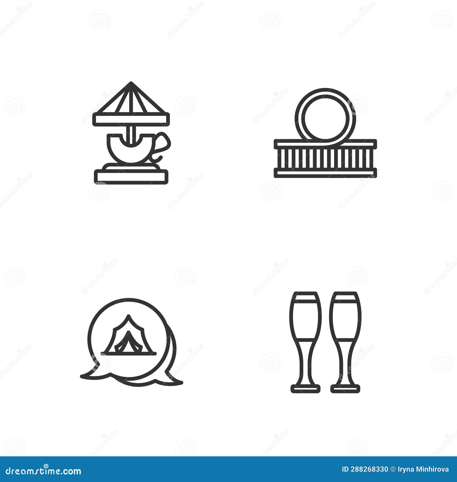 Set Line Bowling Pin, Circus Tent, Attraction Carousel and Roller ...