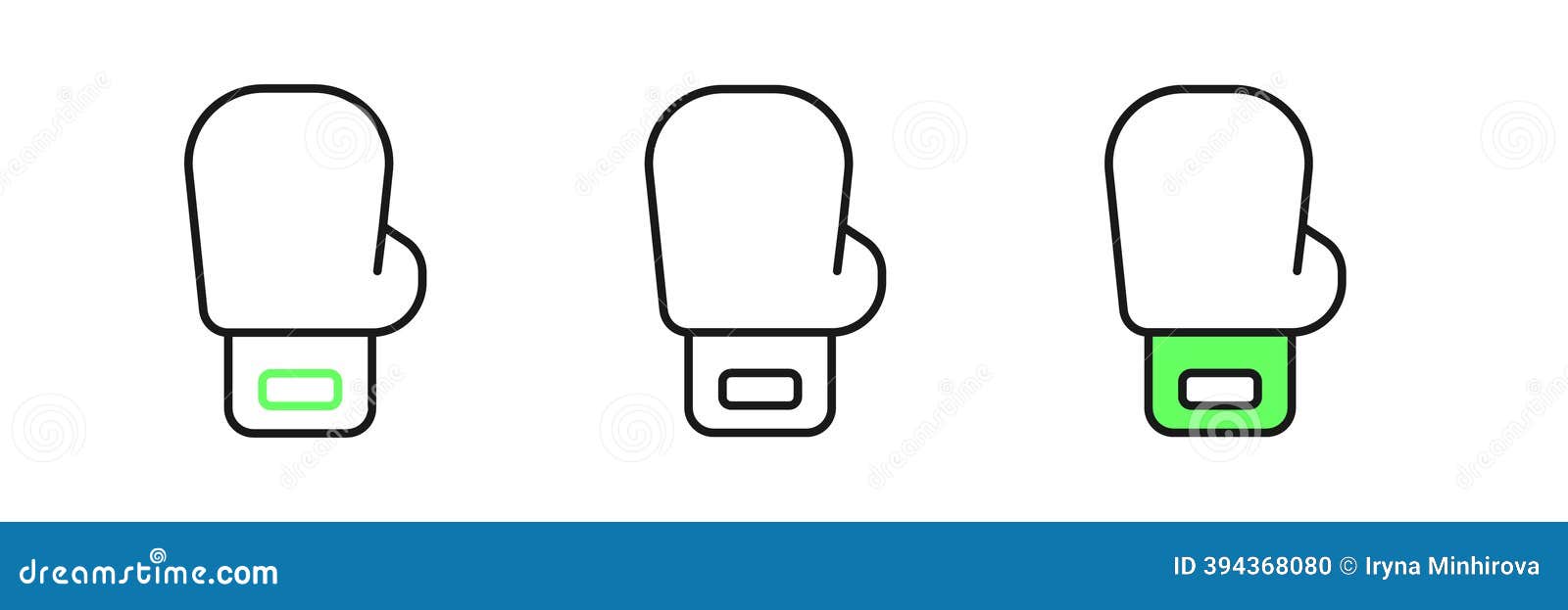 Line Boxing Gloves With Ribbon. Breast Cancer Icon Isolated On White In ...