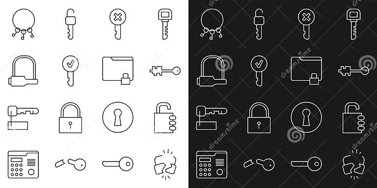 Set Line Broken or Cracked Lock, Safe Combination, Old Key, Wrong, Key ...