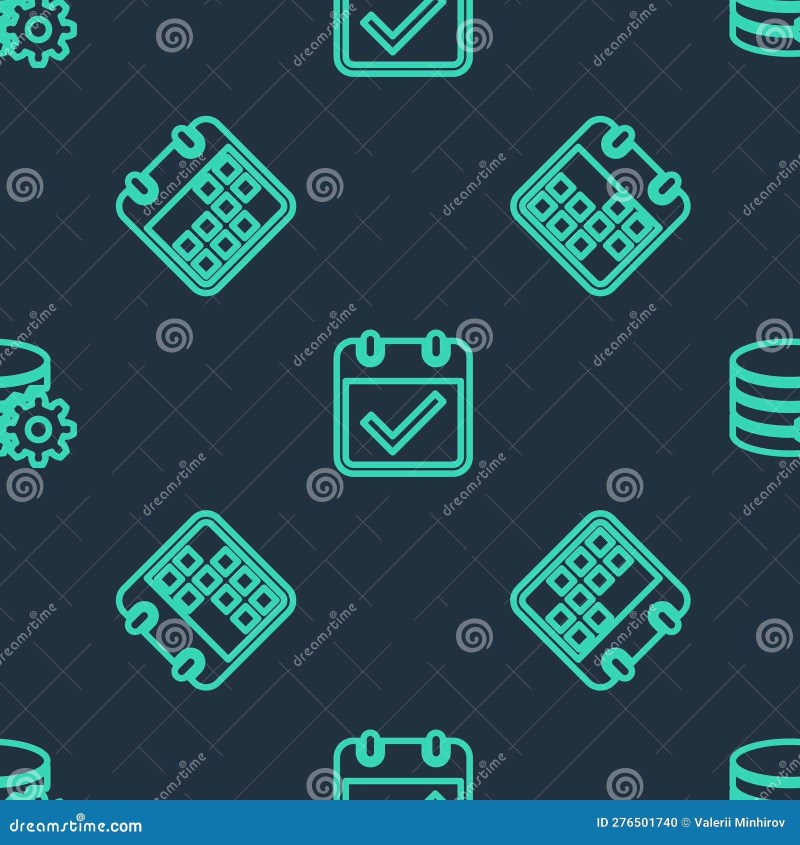 Set Line Calendar With Check Mark And Setting Database Server On