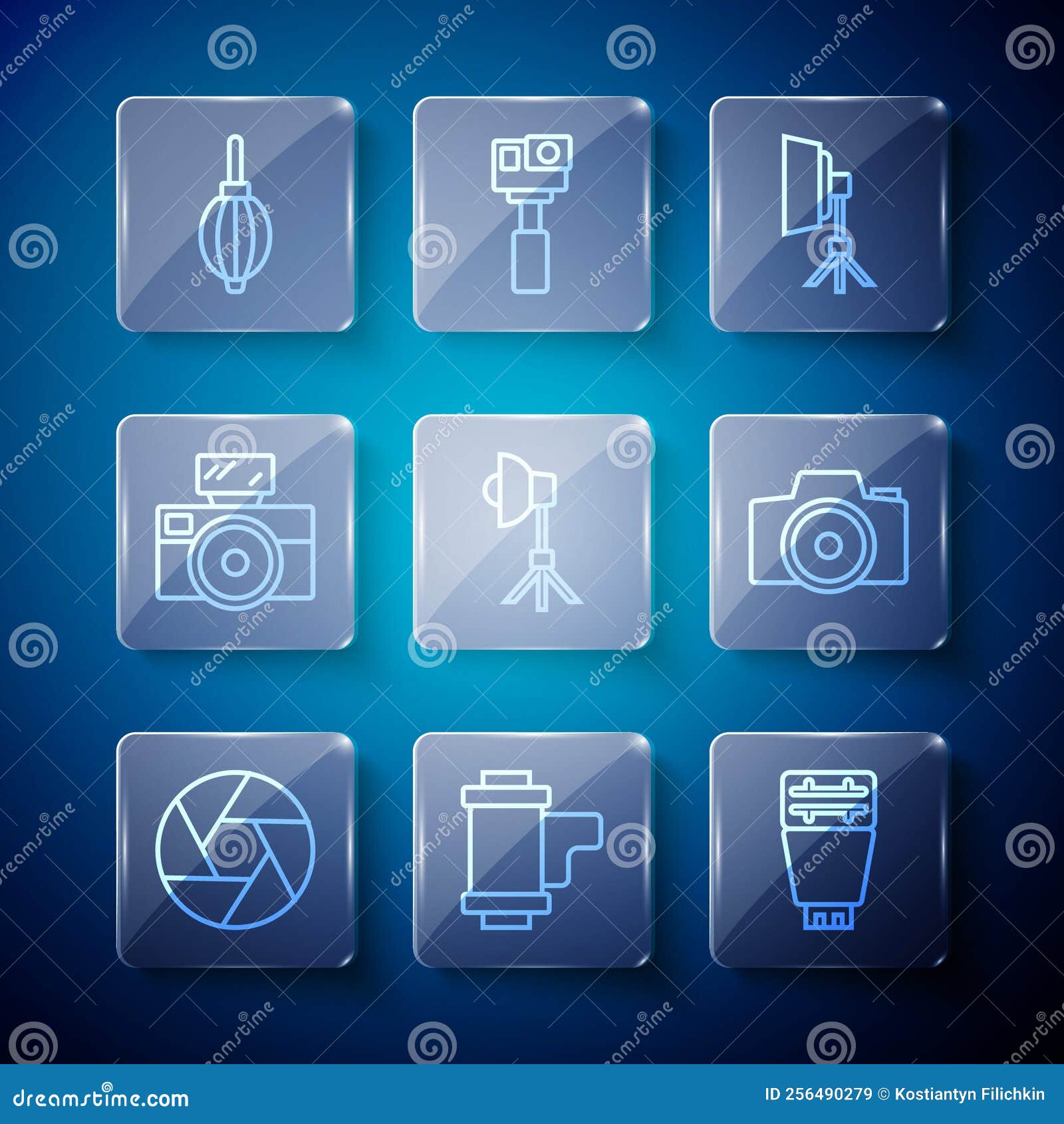 Set Line Camera Shutter, Roll Cartridge, Photo Camera Flash, Softbox ...