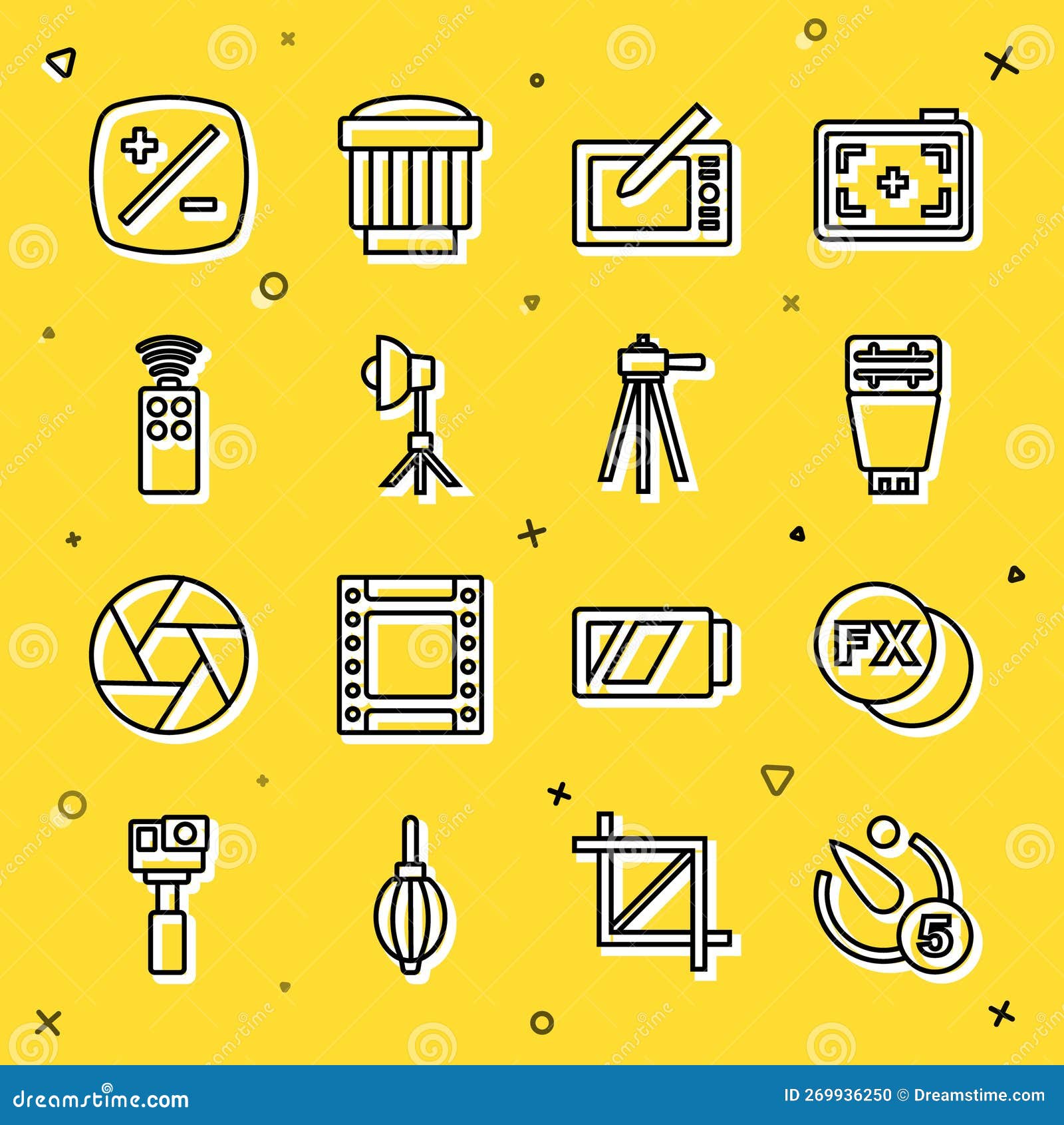 Set Line Camera Timer, Photo Camera Fx, Flash, Graphic Tablet, Softbox ...