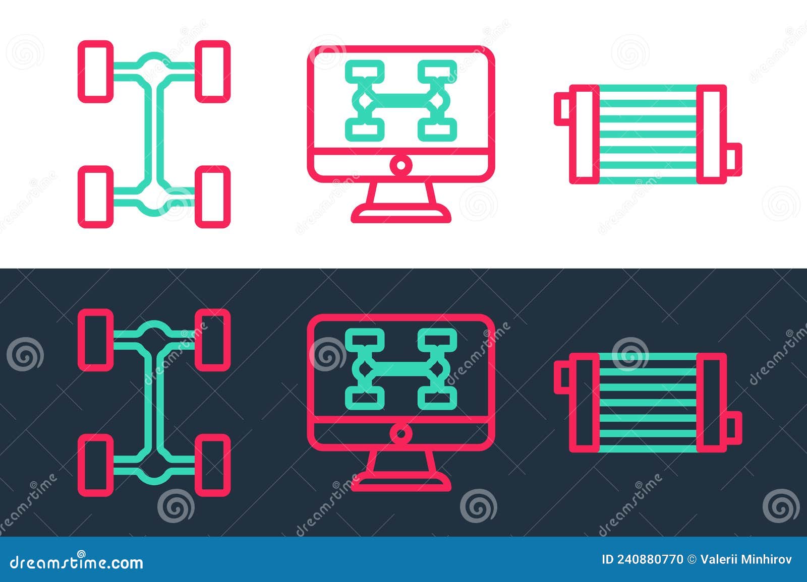 Set Line Car Radiator Cooling System, Chassis Car and Diagnostics ...