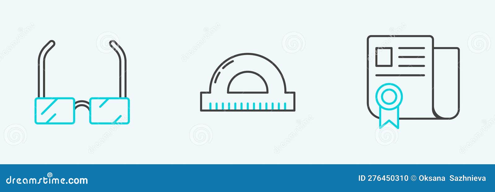 Set Line Certificate Template, Glasses and Protractor Grid for ... Set Line Certificate Template, Glasses and Protractor Grid for ...