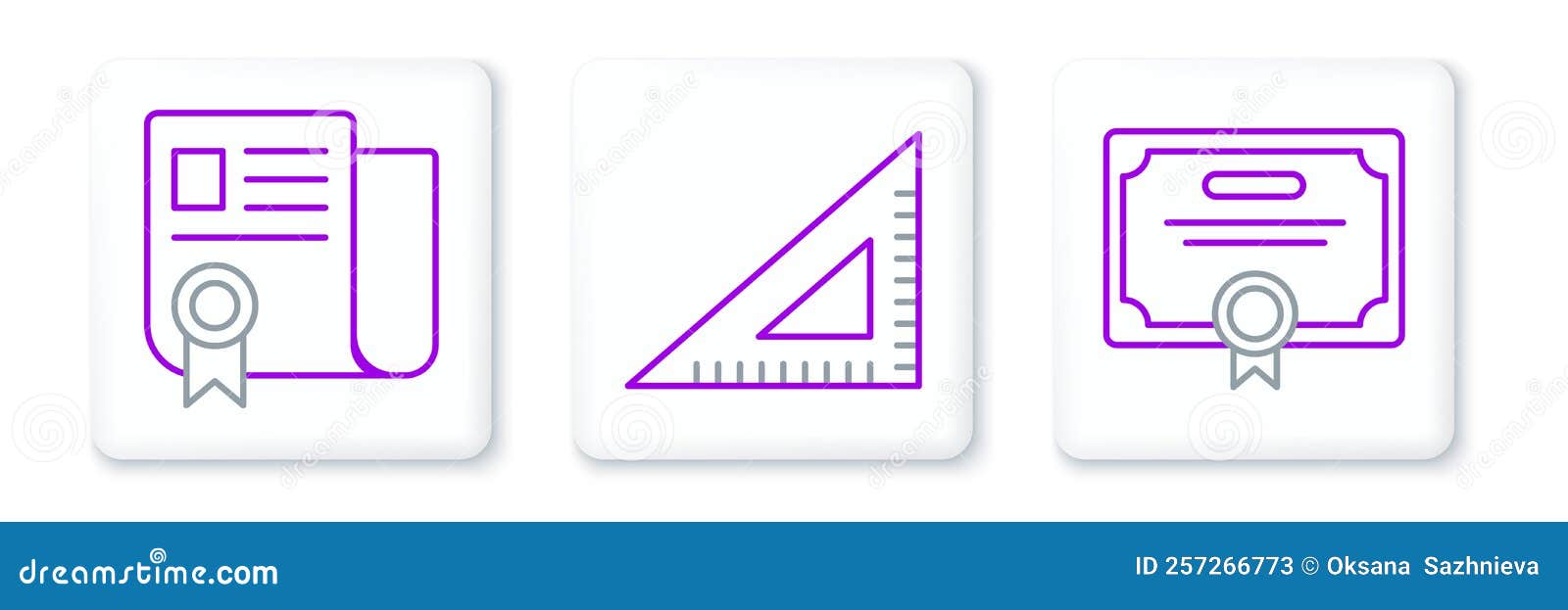 Set Line Certificate Template, and Triangular Ruler Icon. Vector Stock ... Set Line Certificate Template, and Triangular Ruler Icon. Vector Stock ...