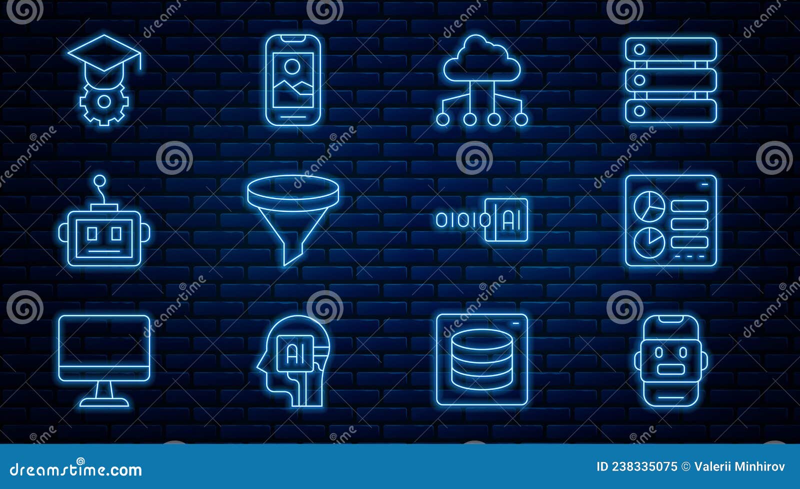 Set Line Chat Bot Computer Api Interface Network Cloud Connection Funnel Filter Artificial