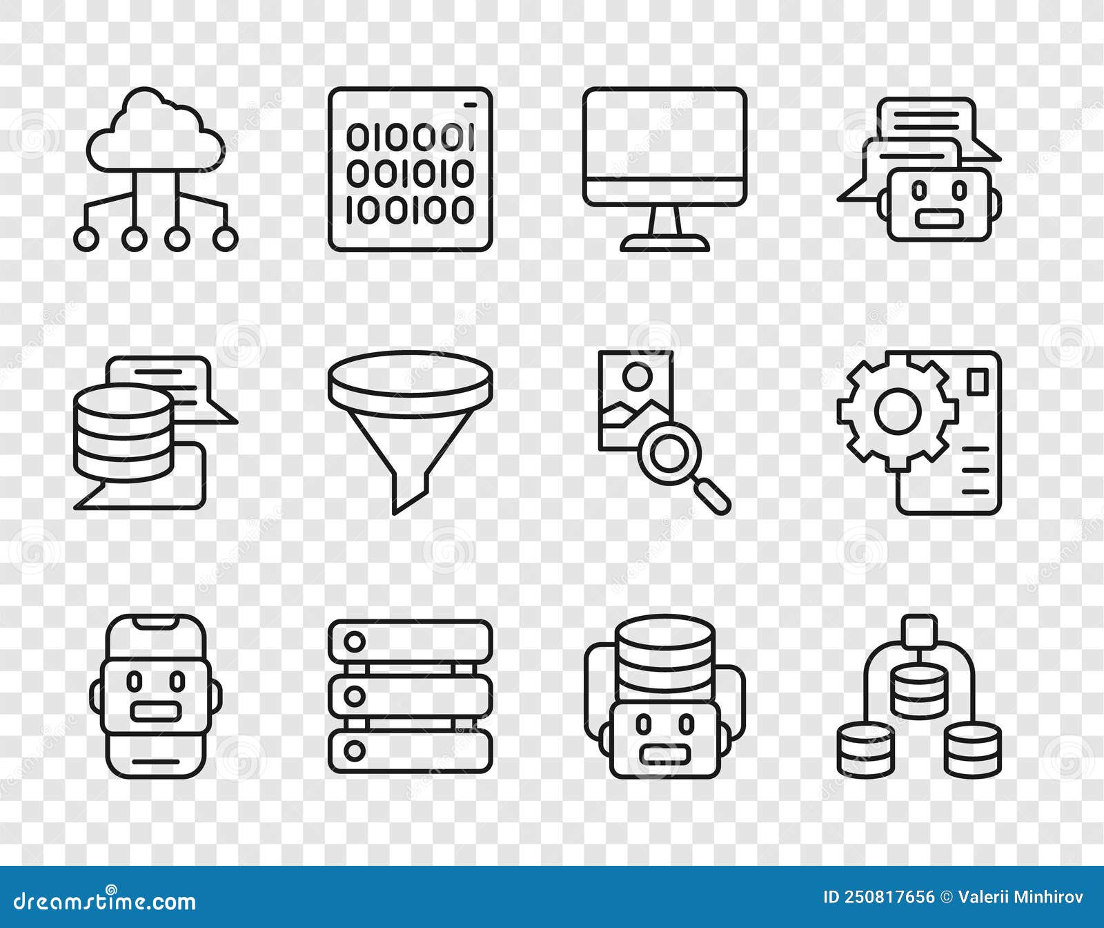 Set Line Chat Bot, Server, Data, Computer Monitor, Network Cloud ... Set Line Chat Bot, Server, Data, Computer Monitor, Network Cloud ...