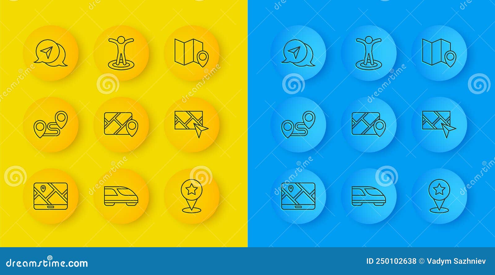 Set Line City Map Navigation, Route Location, Infographic of City, Map ...