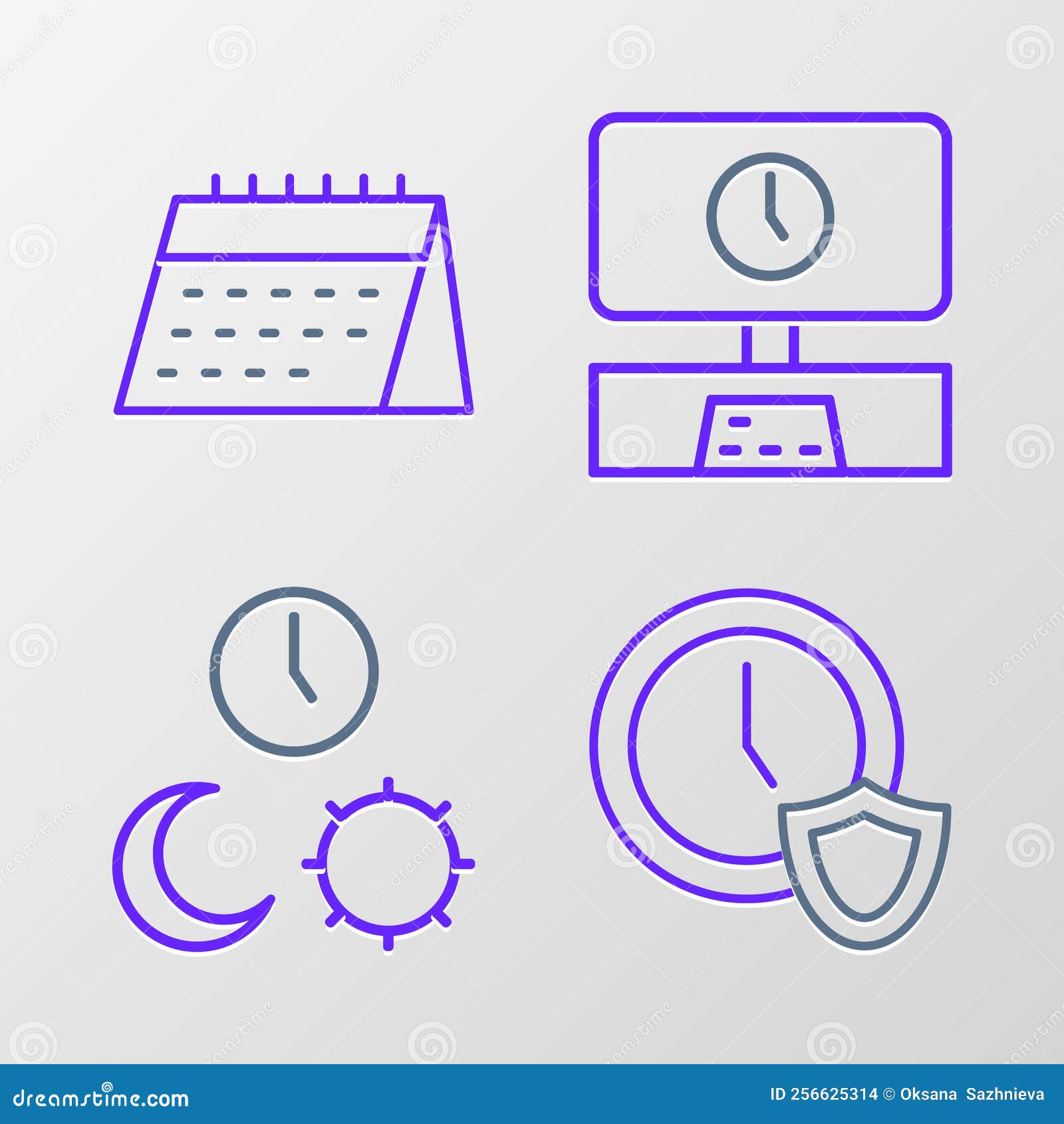 Set Line Clock with Shield, Day and Night Time, Smart Tv and Calendar ...