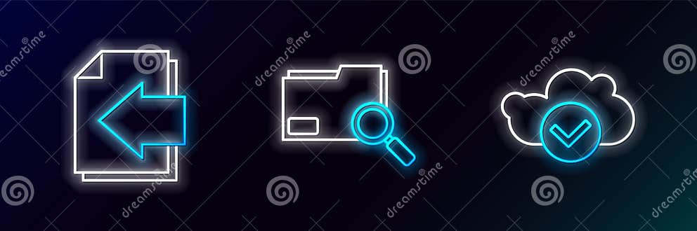 Set Line Cloud with Check Mark, Next Page Arrow and Search Concept ... Set Line Cloud with Check Mark, Next Page Arrow and Search Concept ...