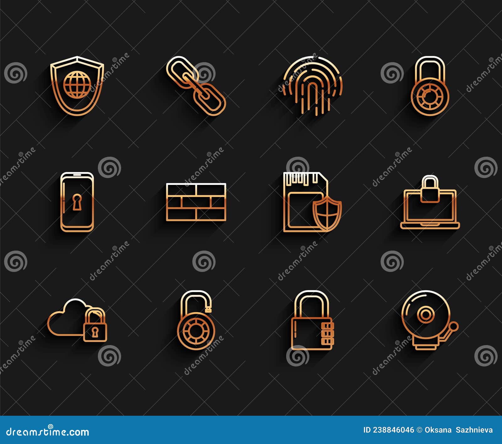 Set Line Cloud Computing Lock, Safe Combination Wheel, Shield with ... Set Line Cloud Computing Lock, Safe Combination Wheel, Shield with ...