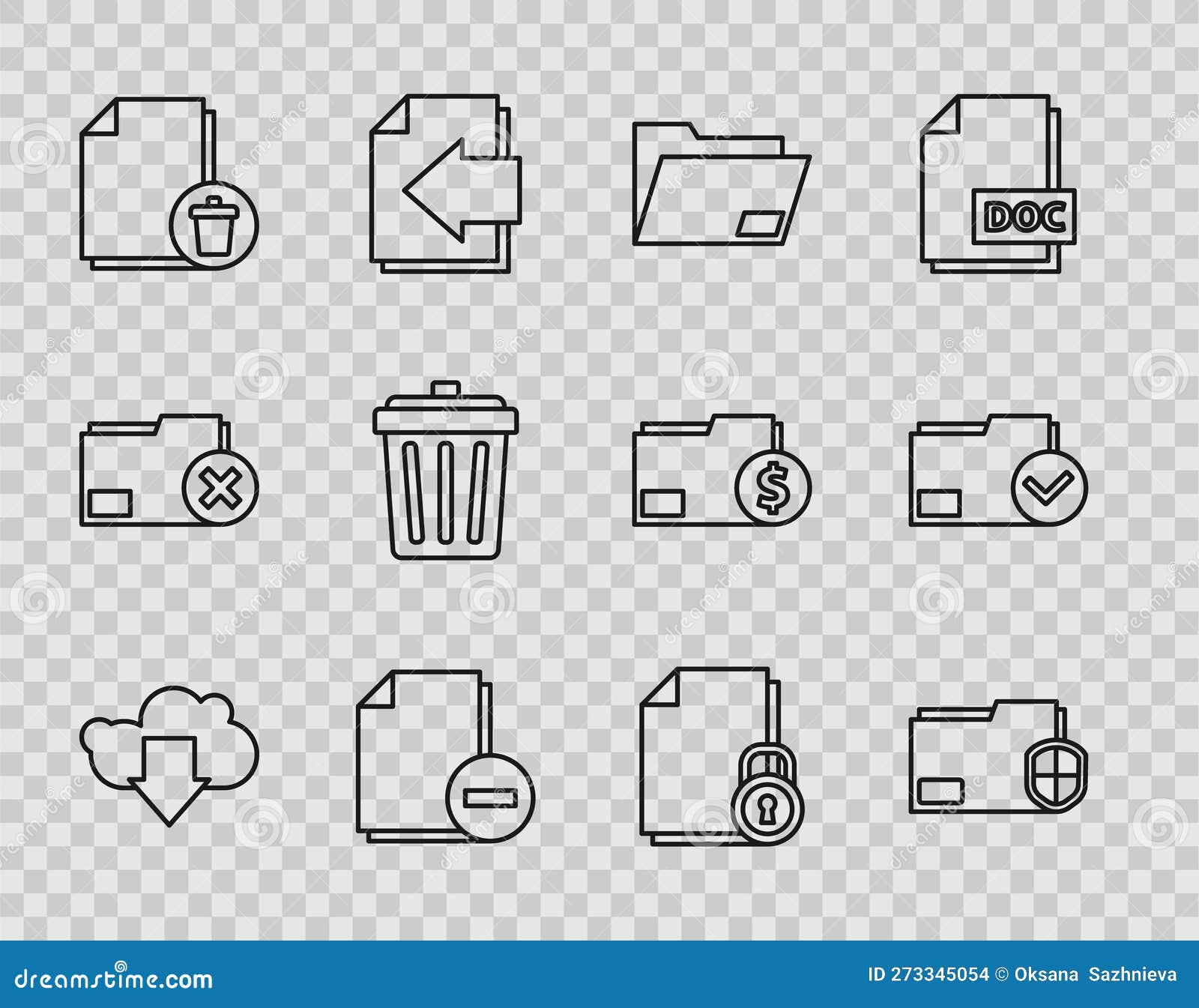 Set Line Cloud Download, Document Folder Protection, with Minus, Delete ... Set Line Cloud Download, Document Folder Protection, with Minus, Delete ...