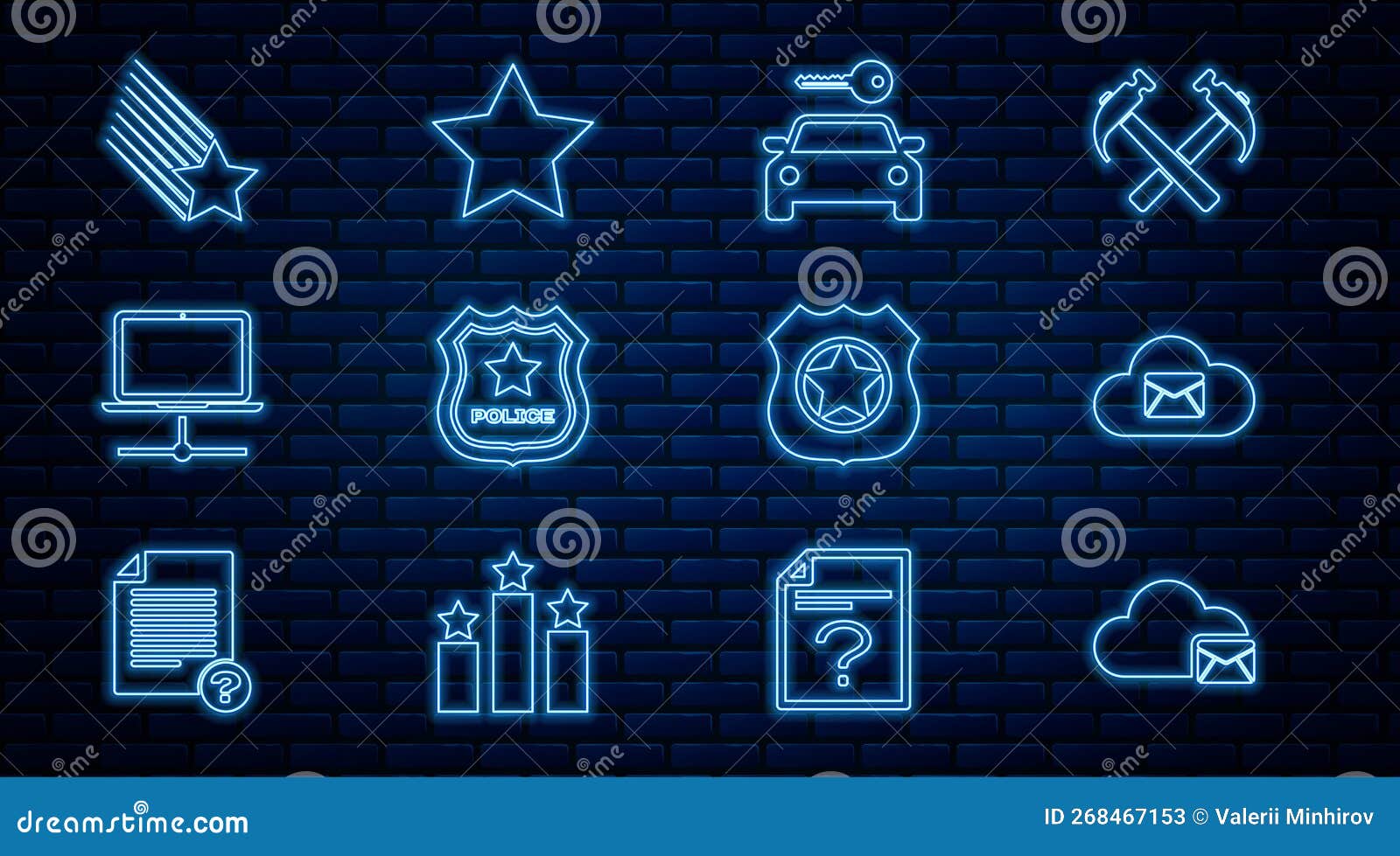 Set Line Cloud Mail Server, Car Rental, Police Badge, Computer Network ...