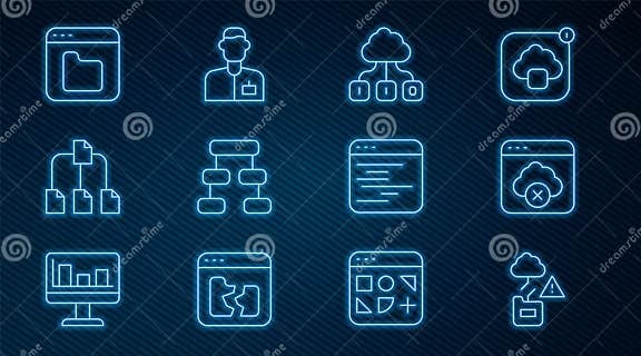 Set Line Cloud Technology Data Transfer, Failed Access Cloud Storage, Hierarchy Organogram Chart ...