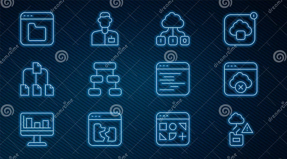 Set Line Cloud Technology Data Transfer, Failed Access Cloud Storage, Hierarchy Organogram Chart ...