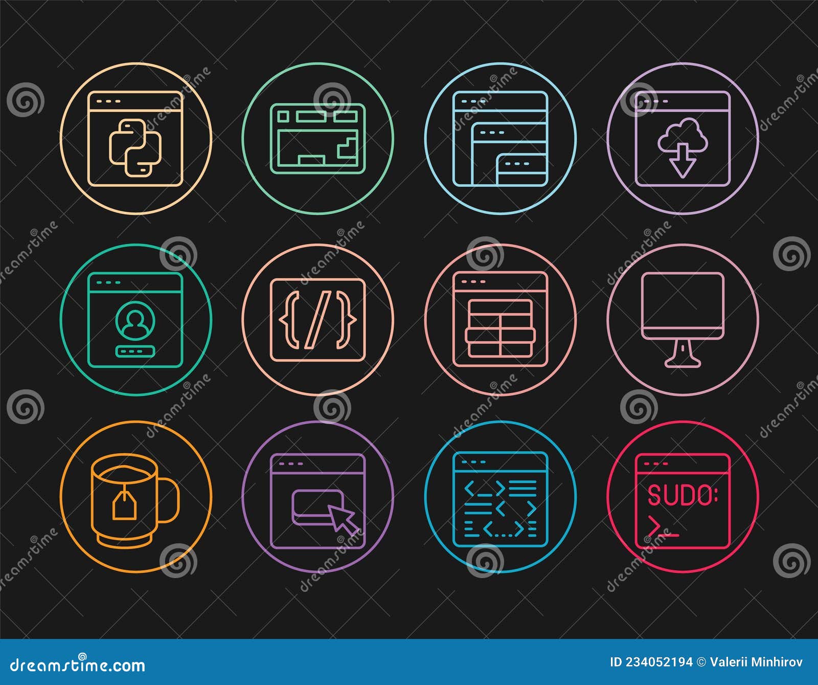 Set Line Code Terminal Computer Monitor Screen Software Programming Language Syntax Create